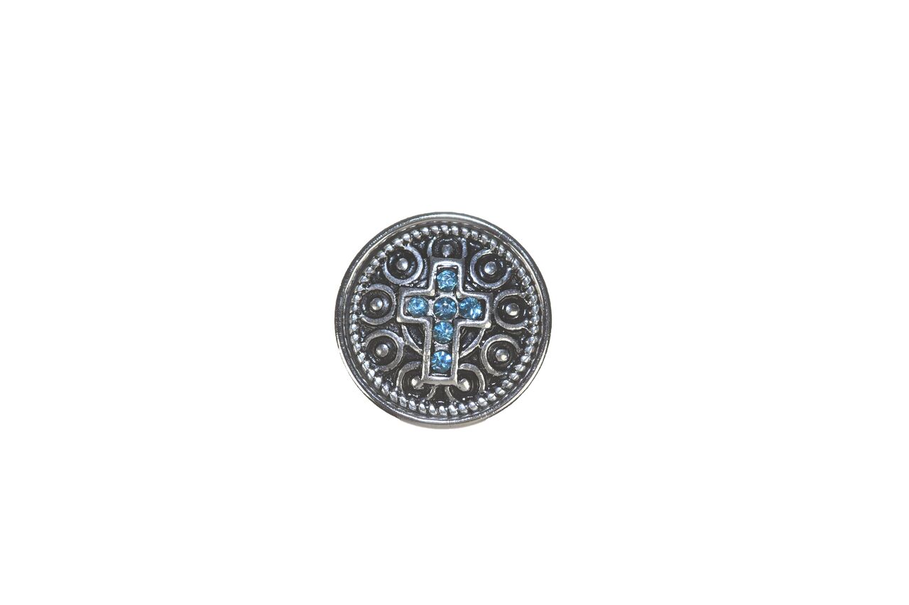 Snap Jewel - Cross with Turquoise - Trace Wear